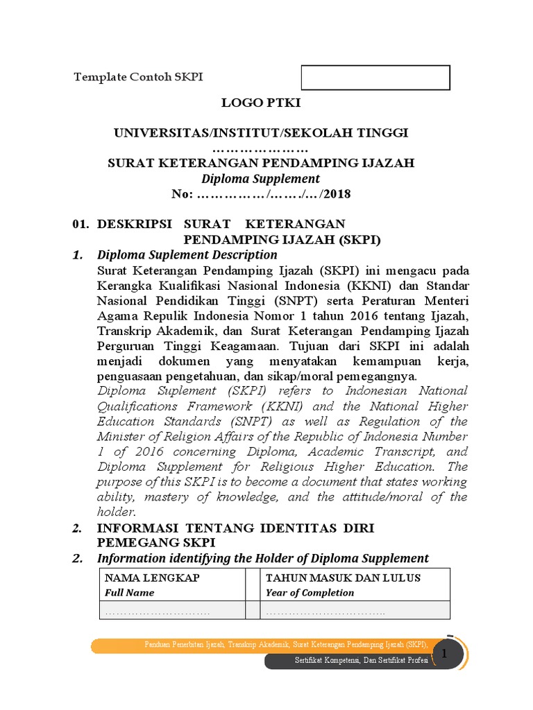 Panduan Penerbitan SKPI Perguruan Tinggi | PDF