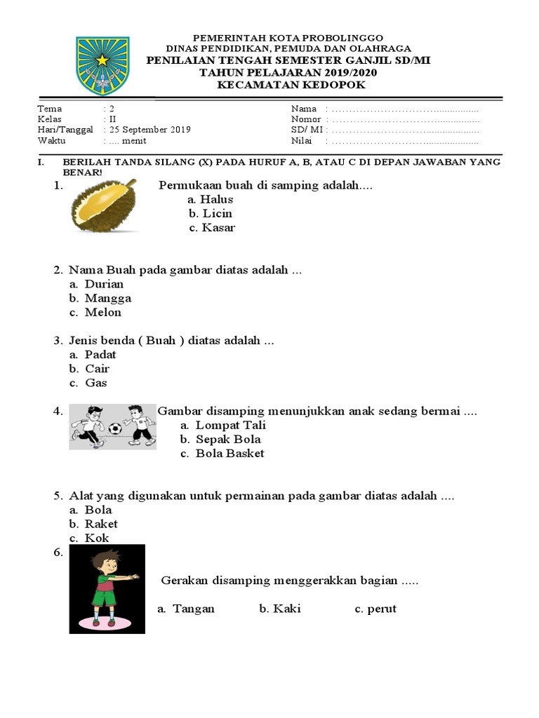 Soal PTS Tema 2 | PDF