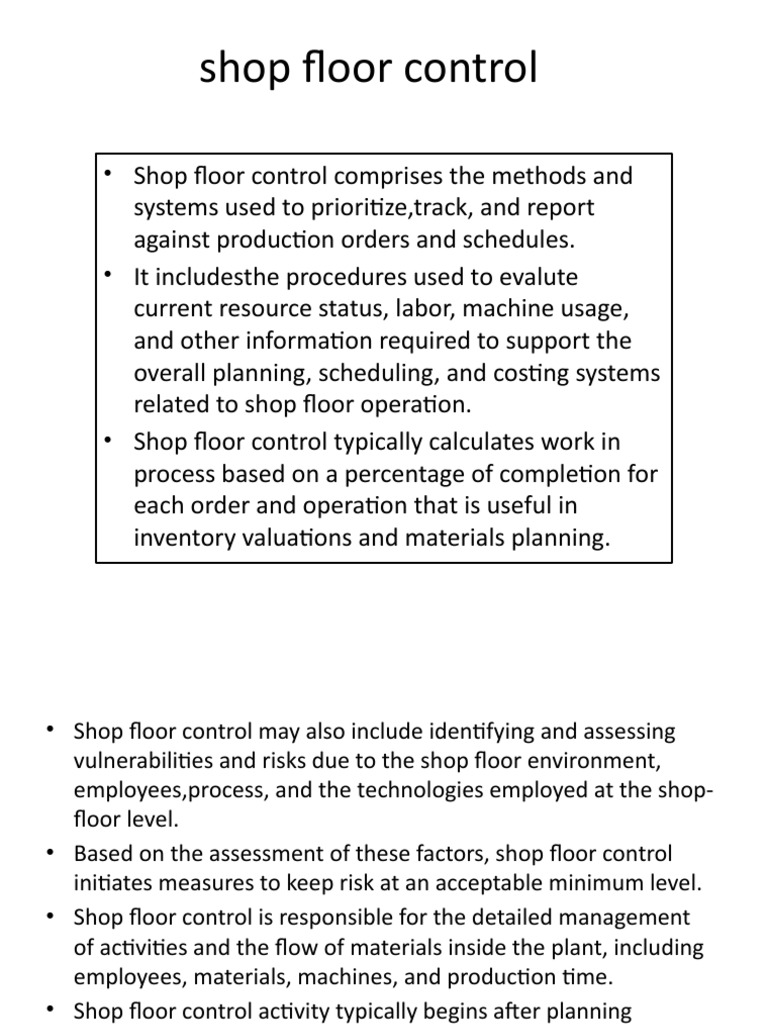 Shop Floor Control | PDF | Scheduling (Production Processes ...