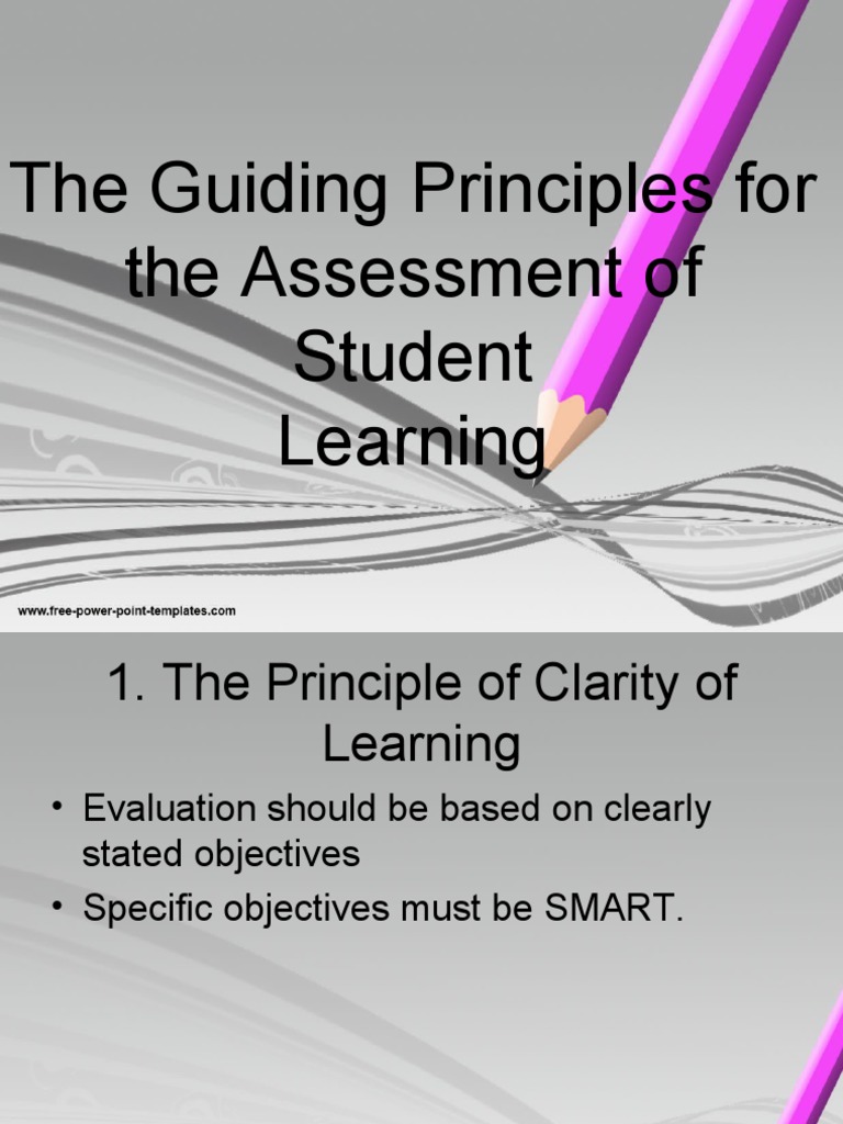 The Guiding Principles For The Assessment of Student Learning | PDF ...