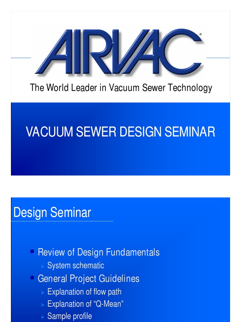 Vacuum Sewer Design Seminar Overview | PDF | Sanitary Sewer | Valve