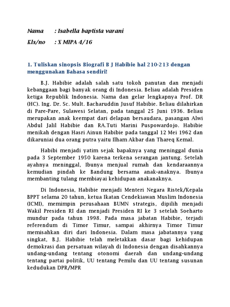 Biografi B.J. Habibie dan George Saa | PDF