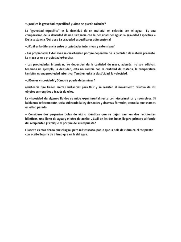 Gravedad Específica: Definición y Cálculo | PDF