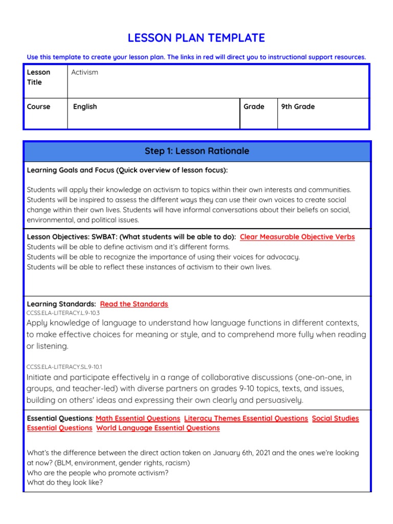 Activism Lesson 2021 Kennedy | PDF | Social Science