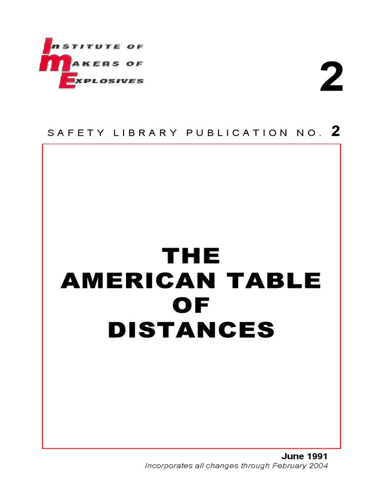 THE American Table OF Distances: Safety Library Publication No | PDF ...