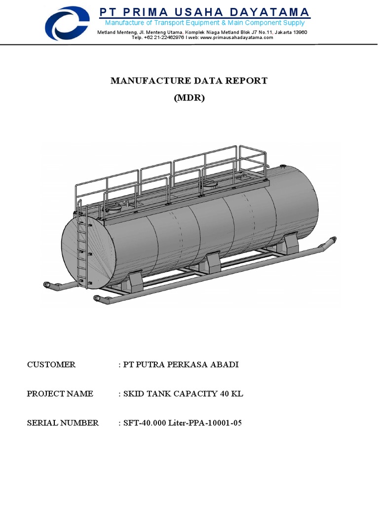40KL Tank Fabrication Report | PDF | Damages | Indemnity
