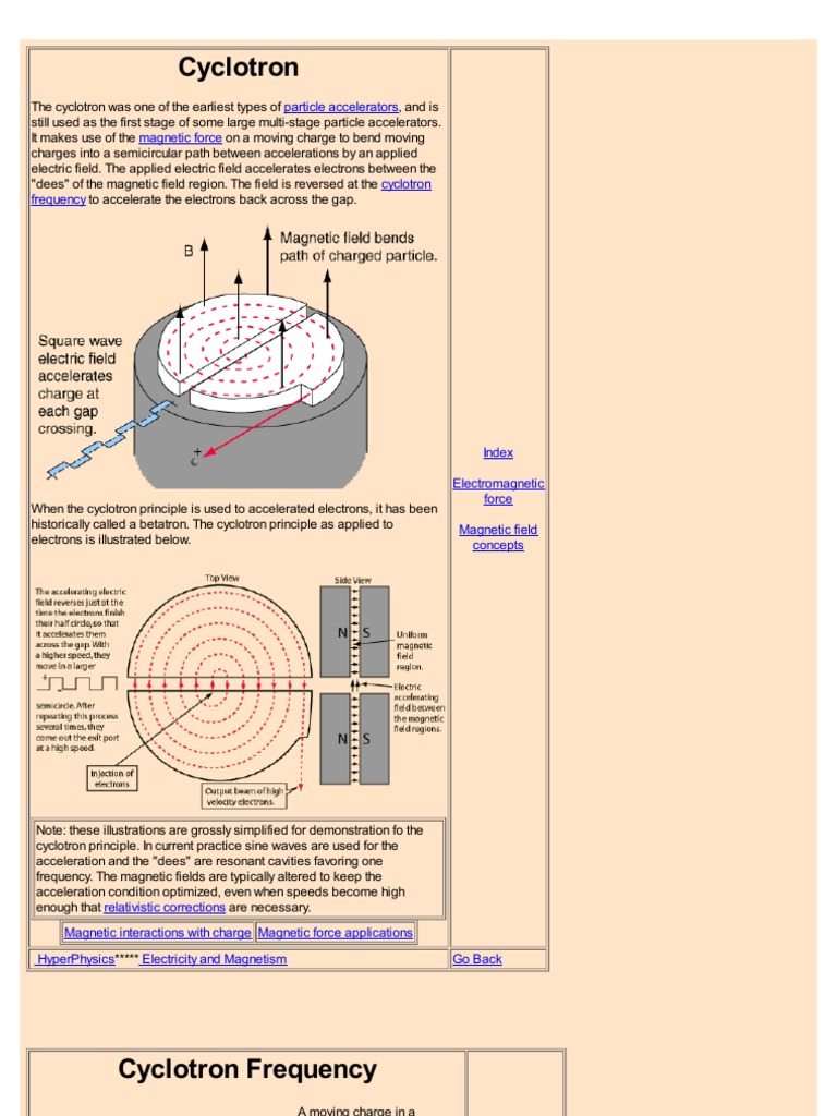 Cyclotron Particle Accelerator Explained | PDF | Particle Accelerator ...