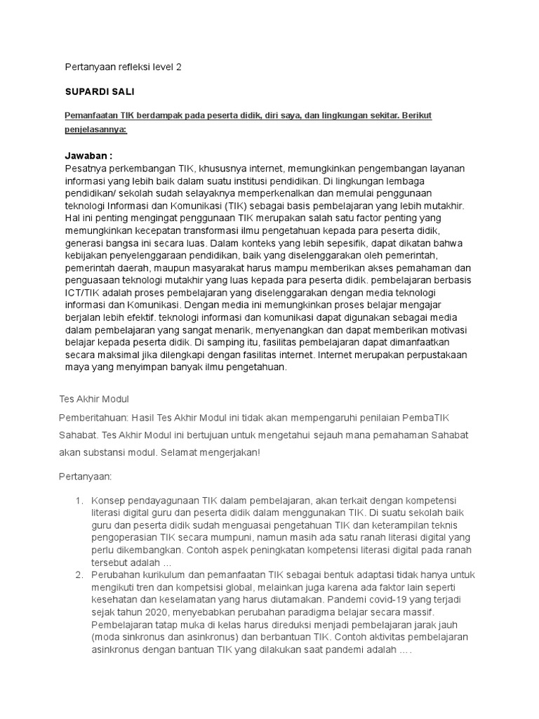 Tes Akhir Modul 5 Pembatik Level 2 | PDF