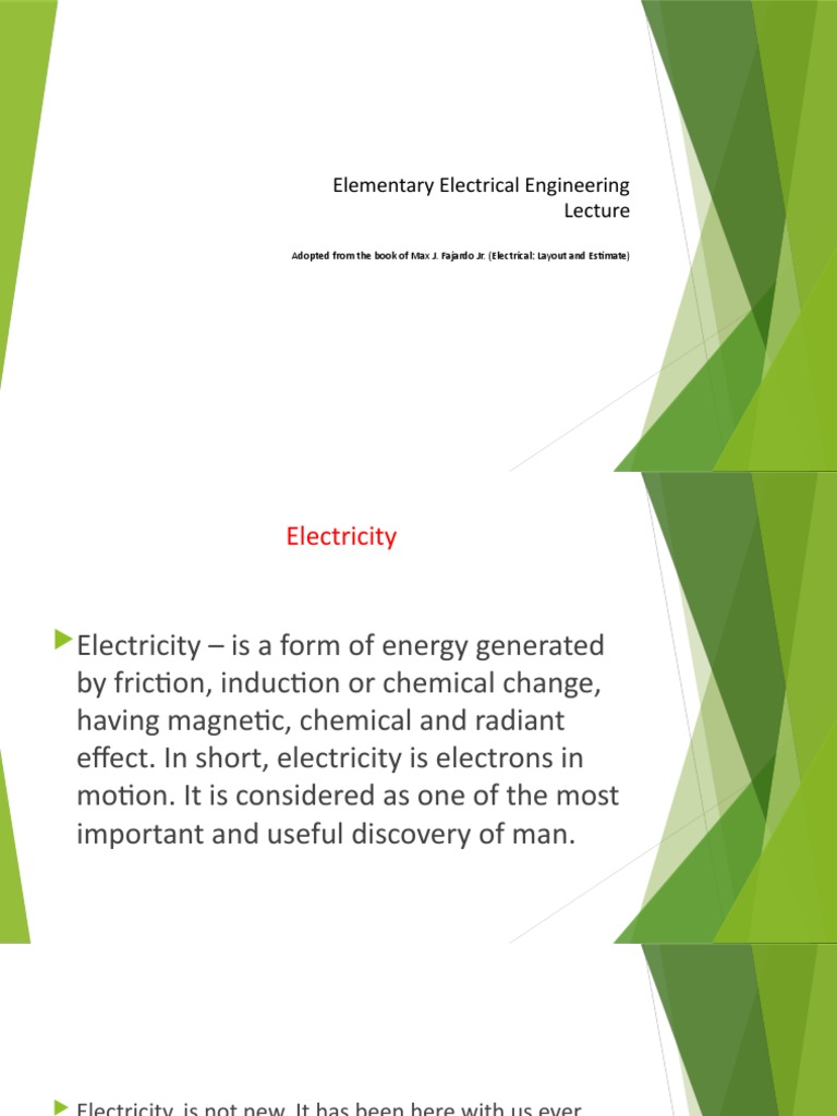 Elementary Electrical Engineering: Adopted From The Book of Max J. Fajardo Jr. (Electrical ...