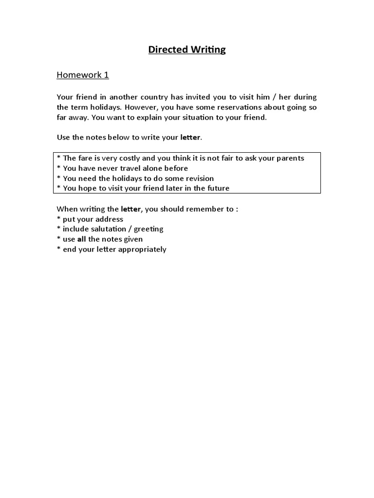 Directed Writing: Homework 1 | PDF