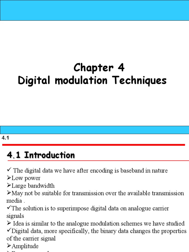 Digital Modulation System Pdf Modulation Data Transmission