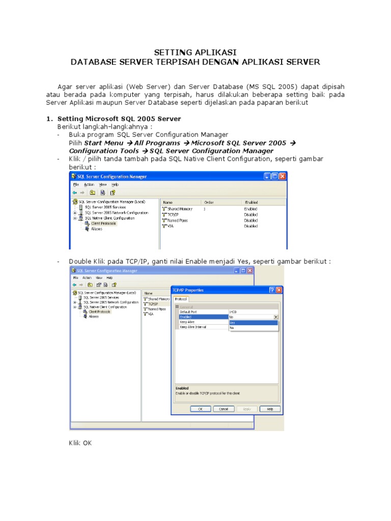 Panduan Setting DB Server Terpisah Dengan DB Aplikasi SIPKD | PDF