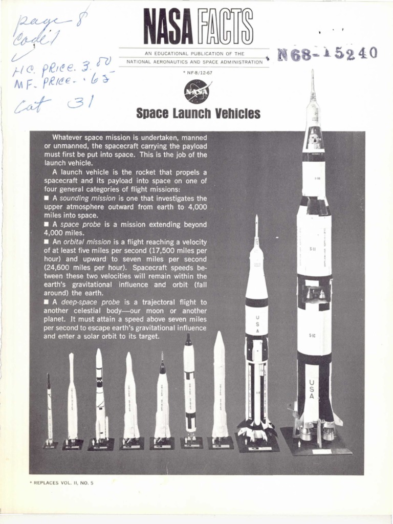 NASA Facts Space Launch Vehicles | PDF | Saturn V | Rm 81 Agena