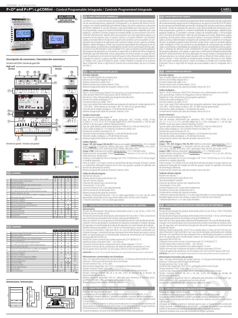 Carel Mini Cpco | PDF | Entrada/Saída | Eletrônicos