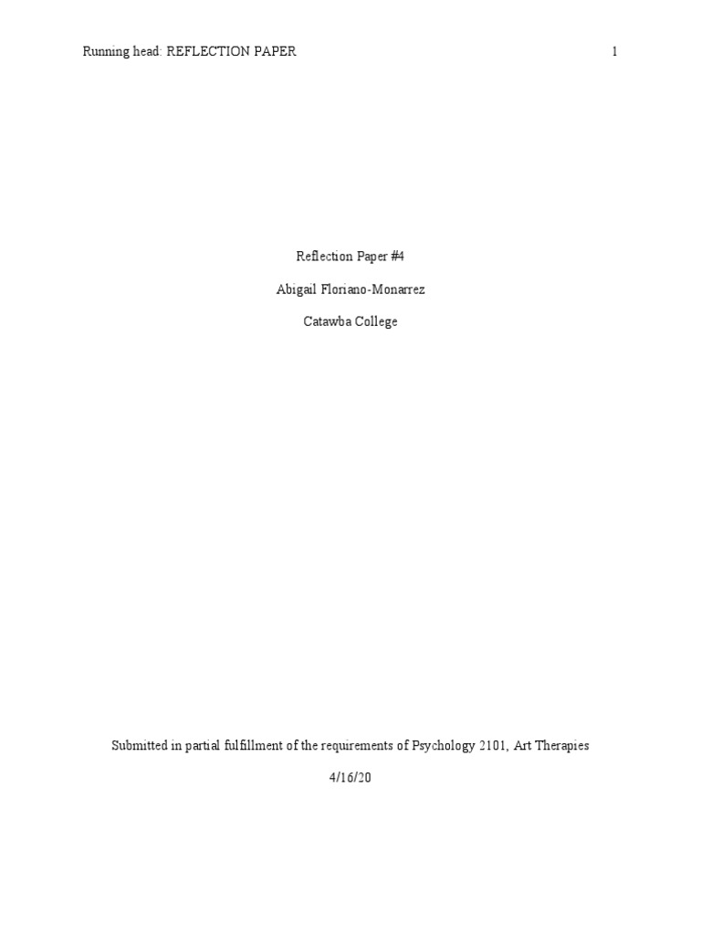 Reflection Paper 4 | PDF | Art Therapy | Therapy