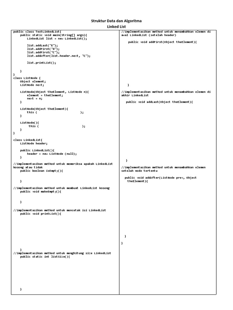 LinkedList Latihan Soal | PDF