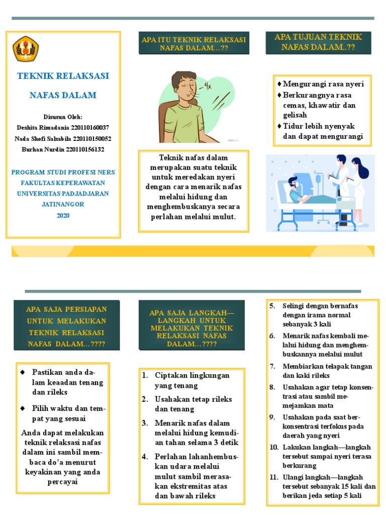 Leaflet Teknik Nafas Dalam Kelompok 3 | PDF | Pengembangan Diri | Kesehatan Holistik