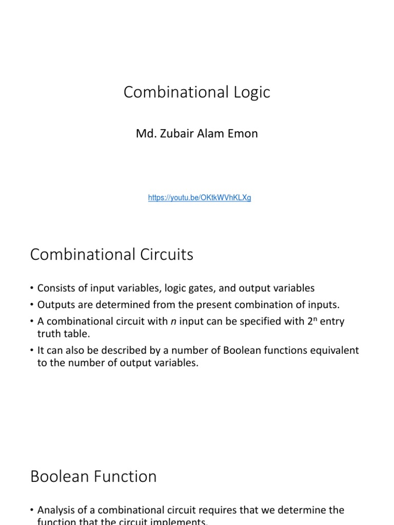 CH4 Combinational Logic | PDF | Logic Gate | Boolean Algebra