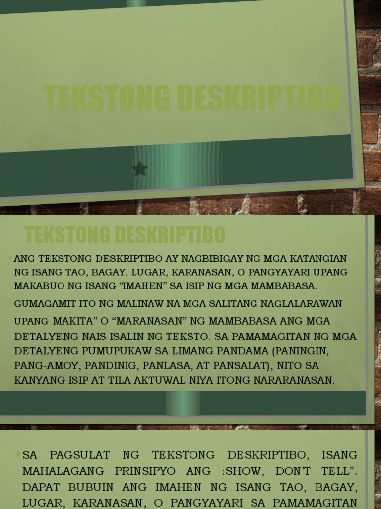 Tekstong Deskriptibo | PDF