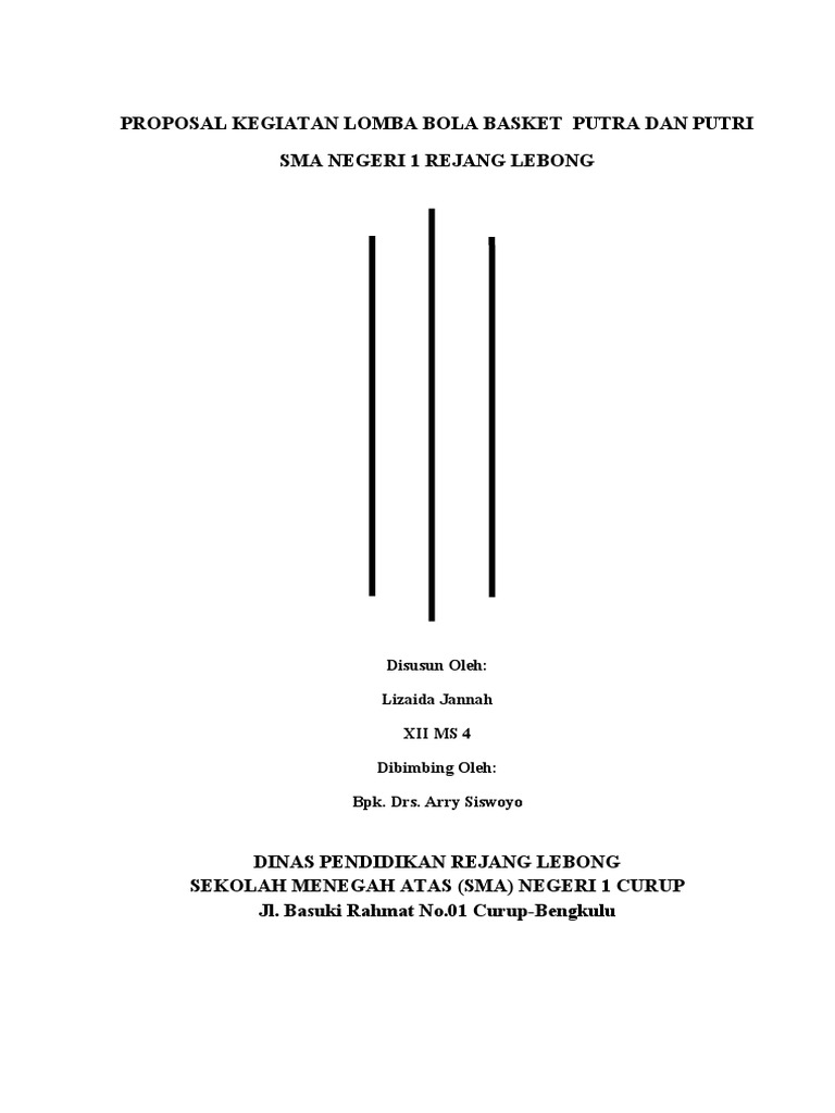 Proposal Lomba Basket SMA Negeri 1 | PDF