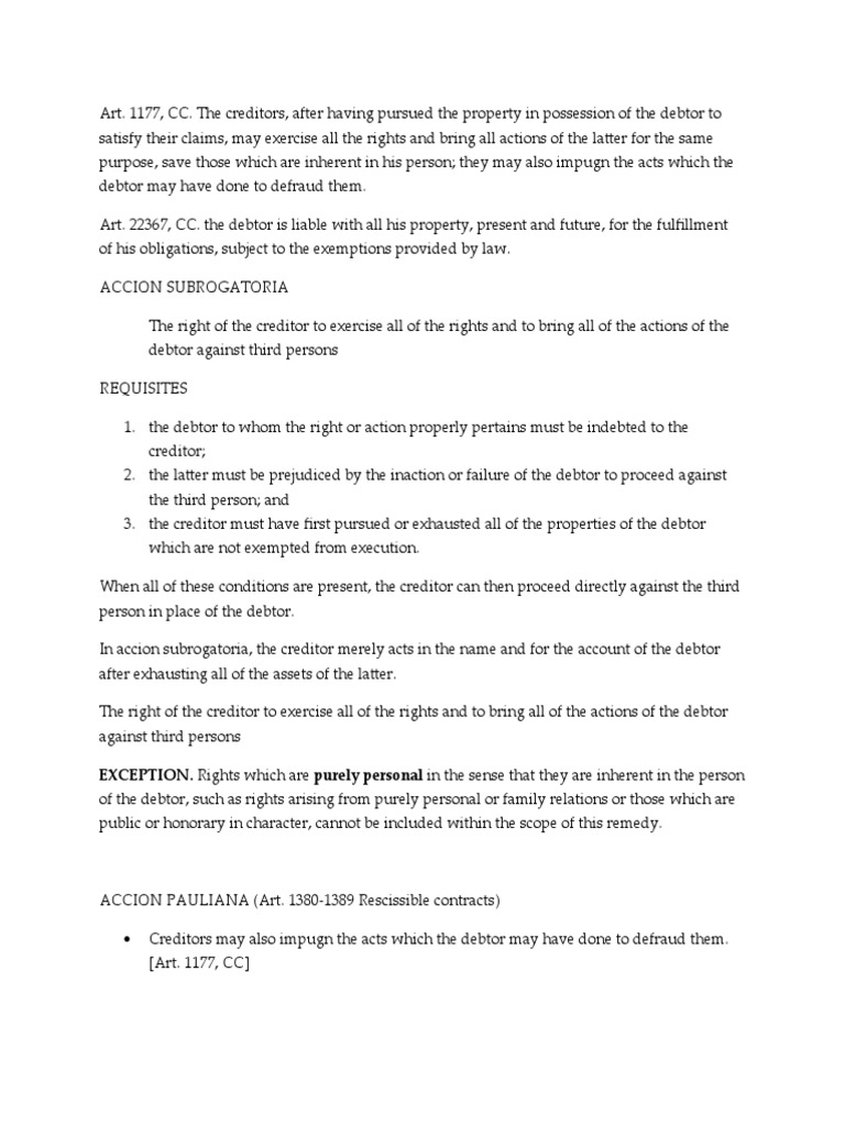 Creditor S Rights | PDF | Lease | Fraud