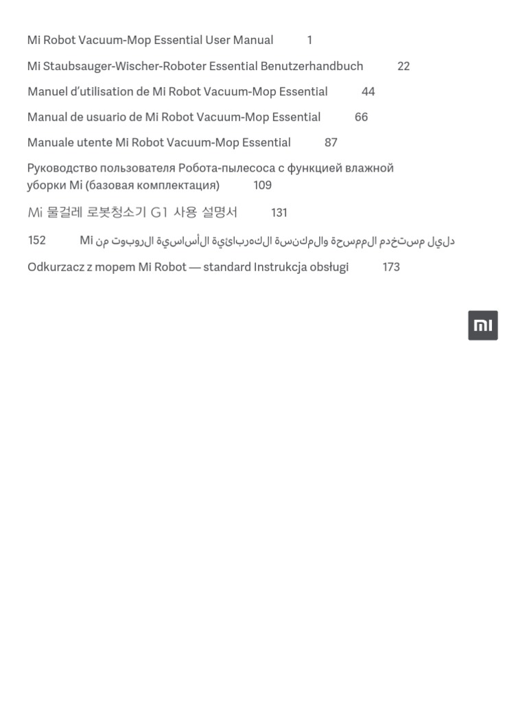 Mi Robot Vacuum-Mop Essential Manual | PDF | Wi Fi | Nature
