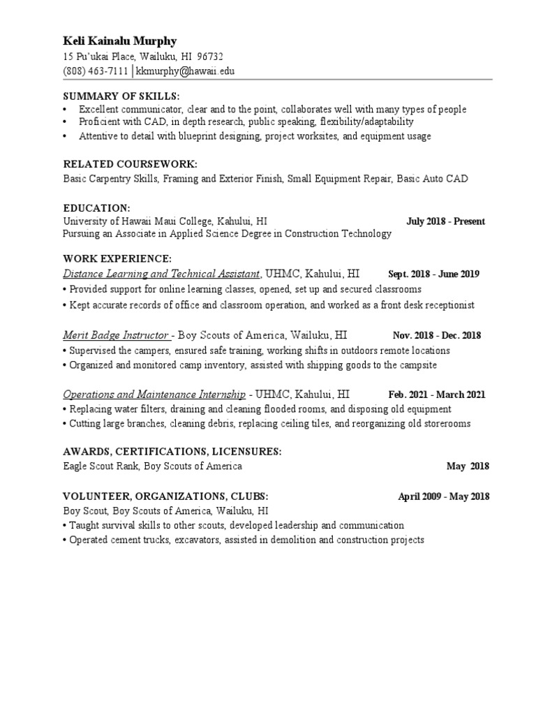 Keli Murphy Resume 2021 | PDF