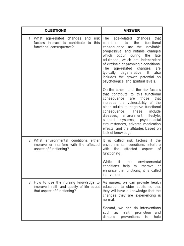 Age Related Changes | PDF | Health Promotion | Psychosocial