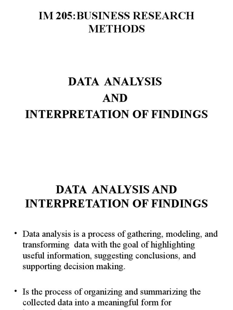 Data Analysis and Interpretation of Findings | PDF | Statistical ...
