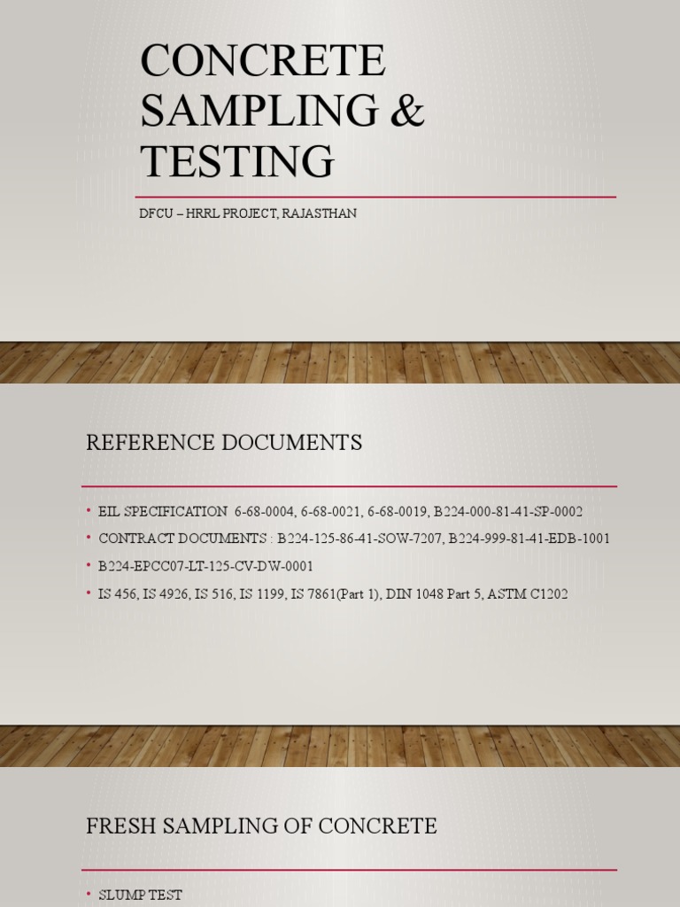Concrete Sampling & Testing | Download Free PDF | Concrete | Materials