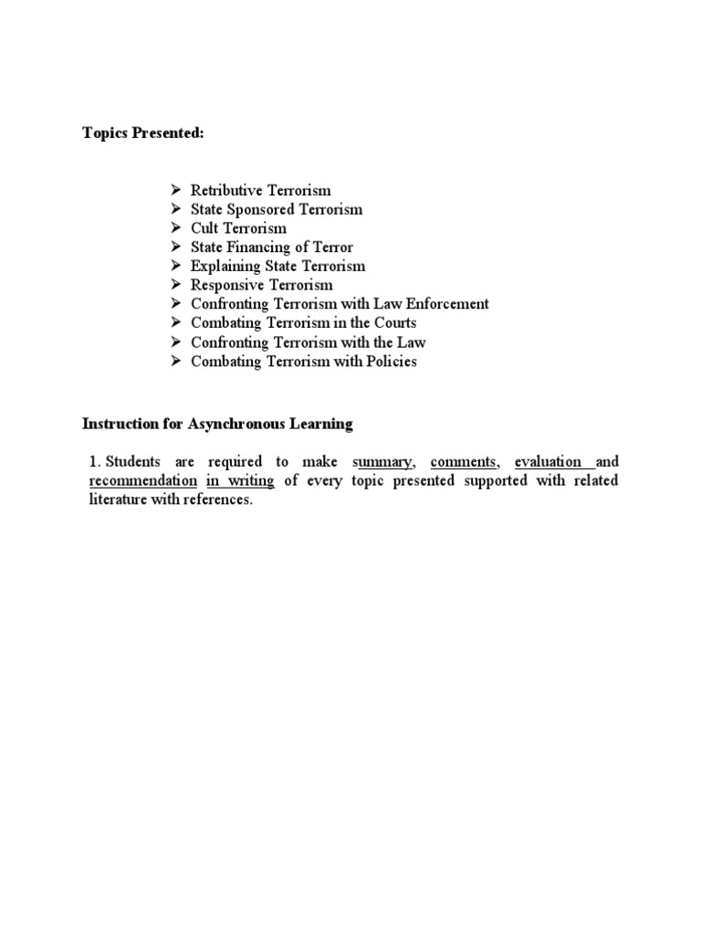 Reaction Paper On Terrorism | PDF | Counter Terrorism | National Security