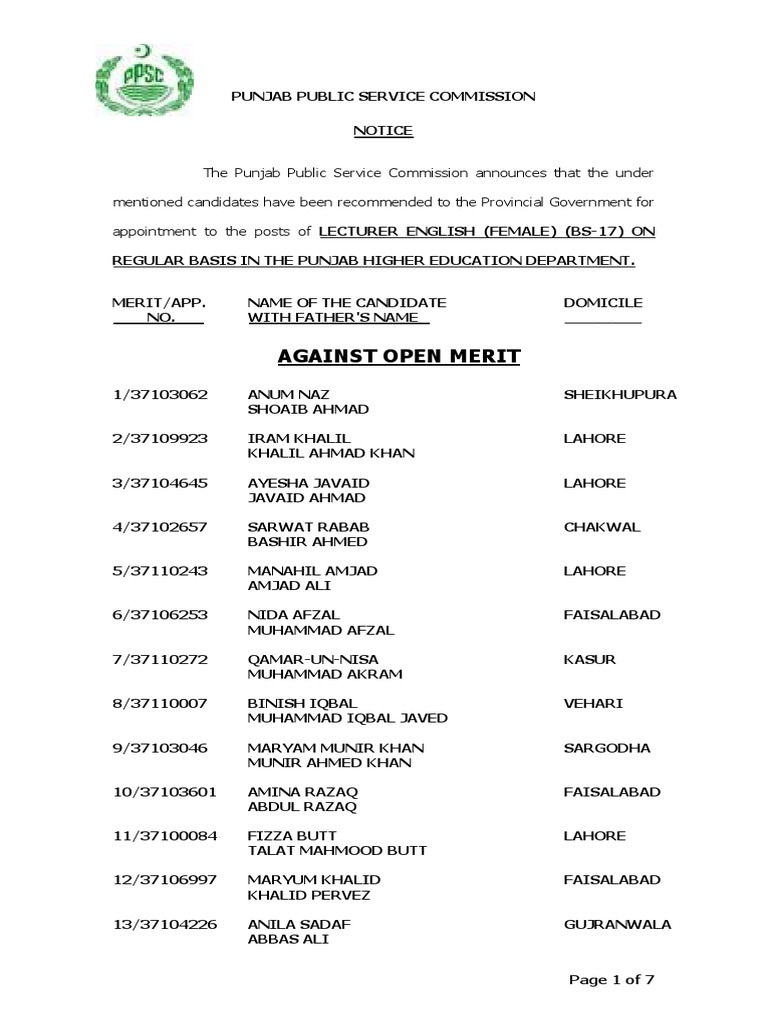 Lect. English (F) 134B2017 | PDF | Lahore | Pakistan