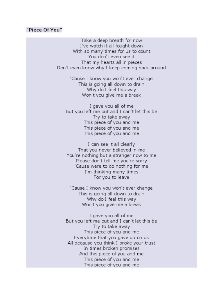 Piece of You | PDF