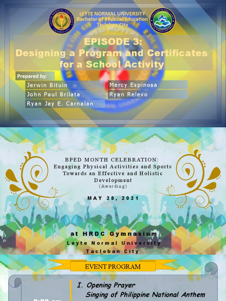 BPED Month Celebration Program 2021 | PDF