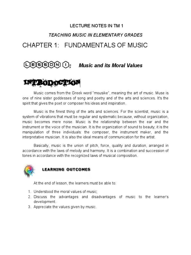 Lectures Notes in TM 1 | PDF | Behaviorism | Music Education