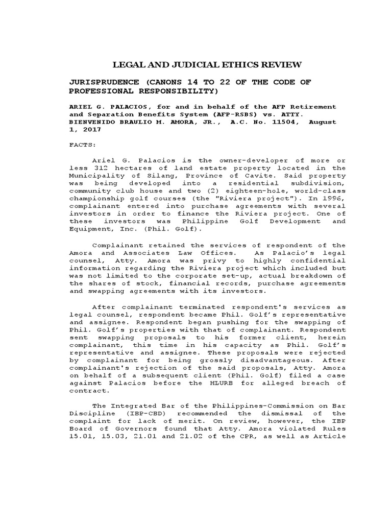 Legal and Judicial Ethics Review | PDF | Conflict Of Interest | Lawyer