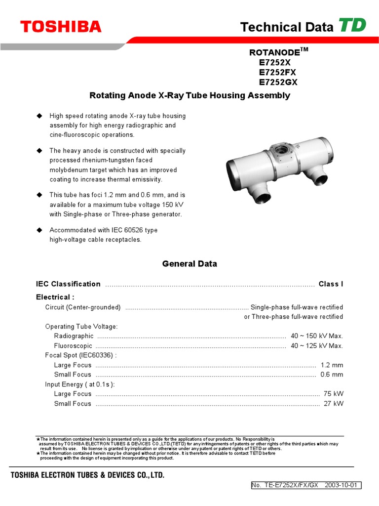 E7252X Datasheet | PDF | Vacuum Tube | High Voltage