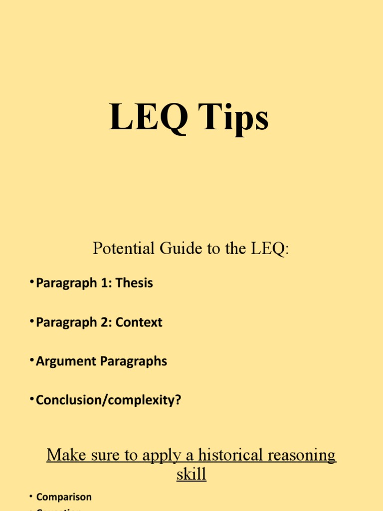 Essential LEQ Writing Tips | PDF | Language Arts & Discipline