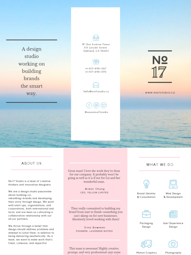17 Design Studio Brochure | PDF | Marketing | Communication Design