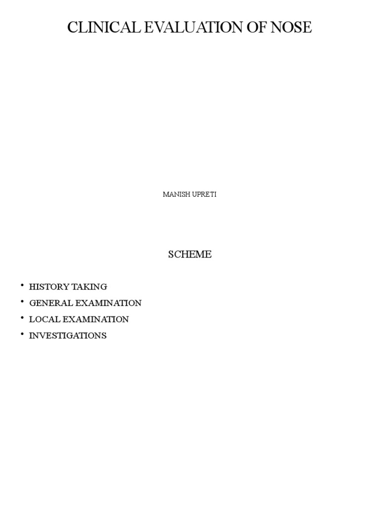 Clinical Evaluation of Nose | PDF | Human Nose | Headache
