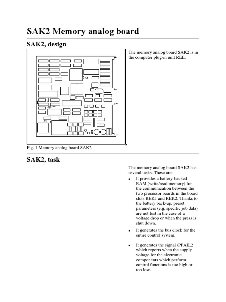 SAK2 Memory Analog Board | PDF | Interface (Computing) | Input/Output
