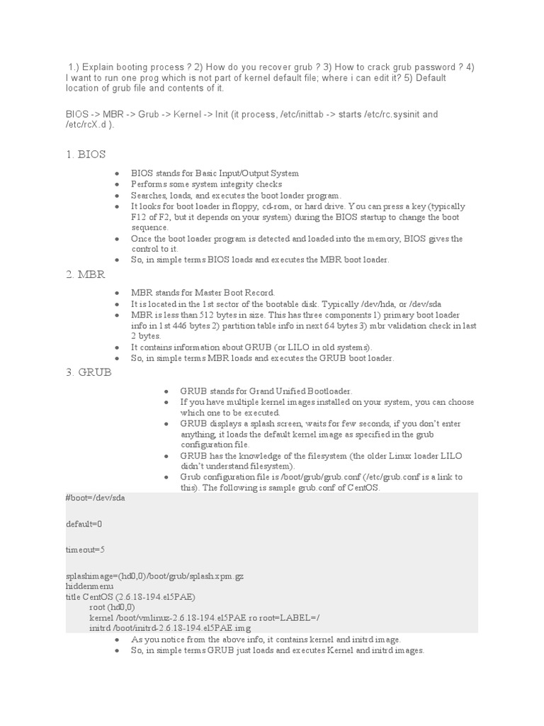 Linux Boot Process | PDF | Booting | Microcomputers