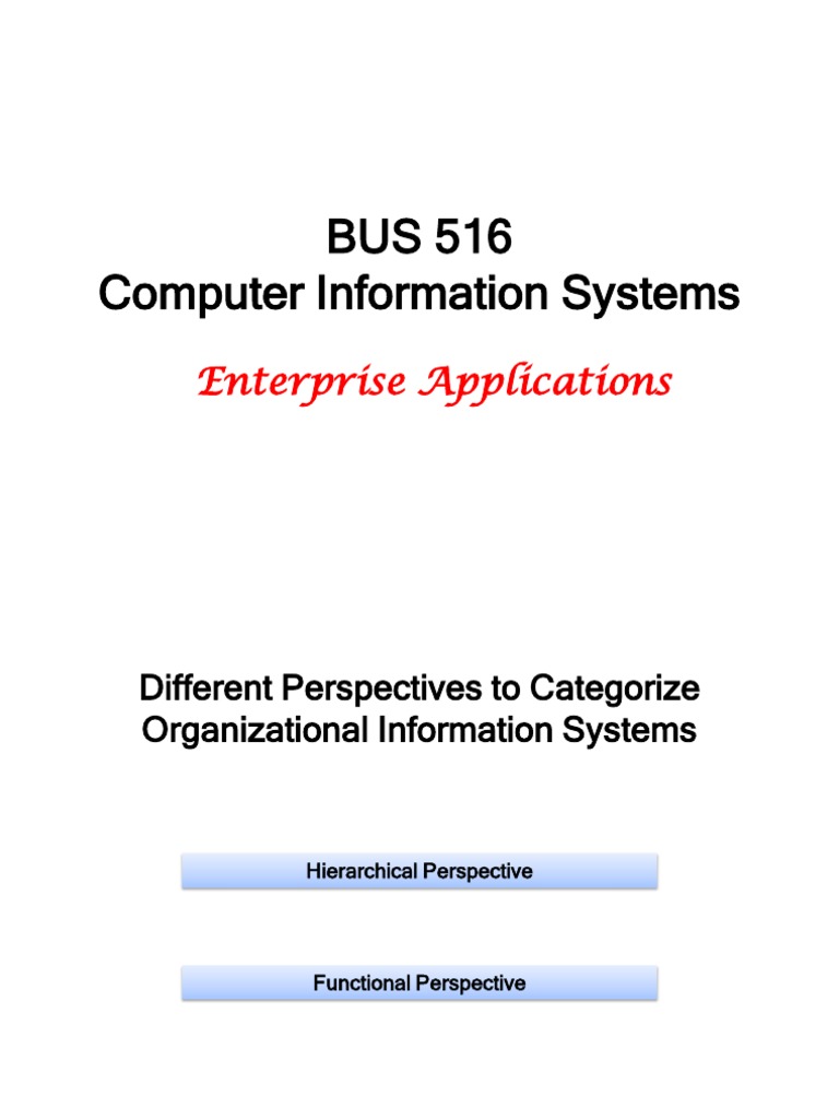 BUS 516 - Chapter 9 - Enterprise Applications | PDF | Customer ...