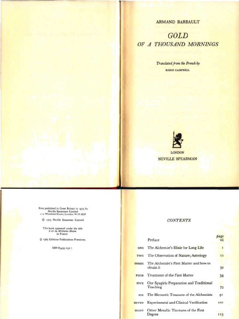 Gold of A Thousand Mornings 1 - 3 | PDF | Alchemy | Experiment