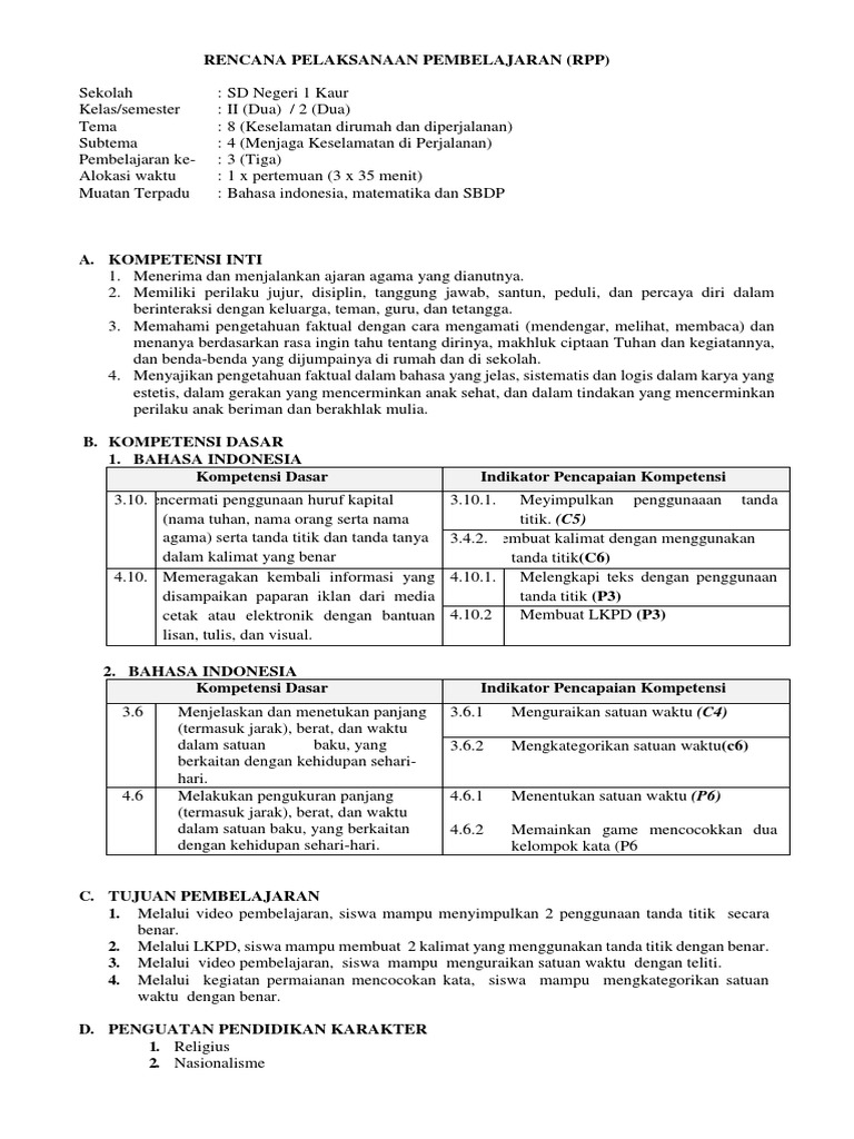 Widiya Wati RPP Kelas Rendah + Penilaian + LKPD + Bahan Ajar | PDF