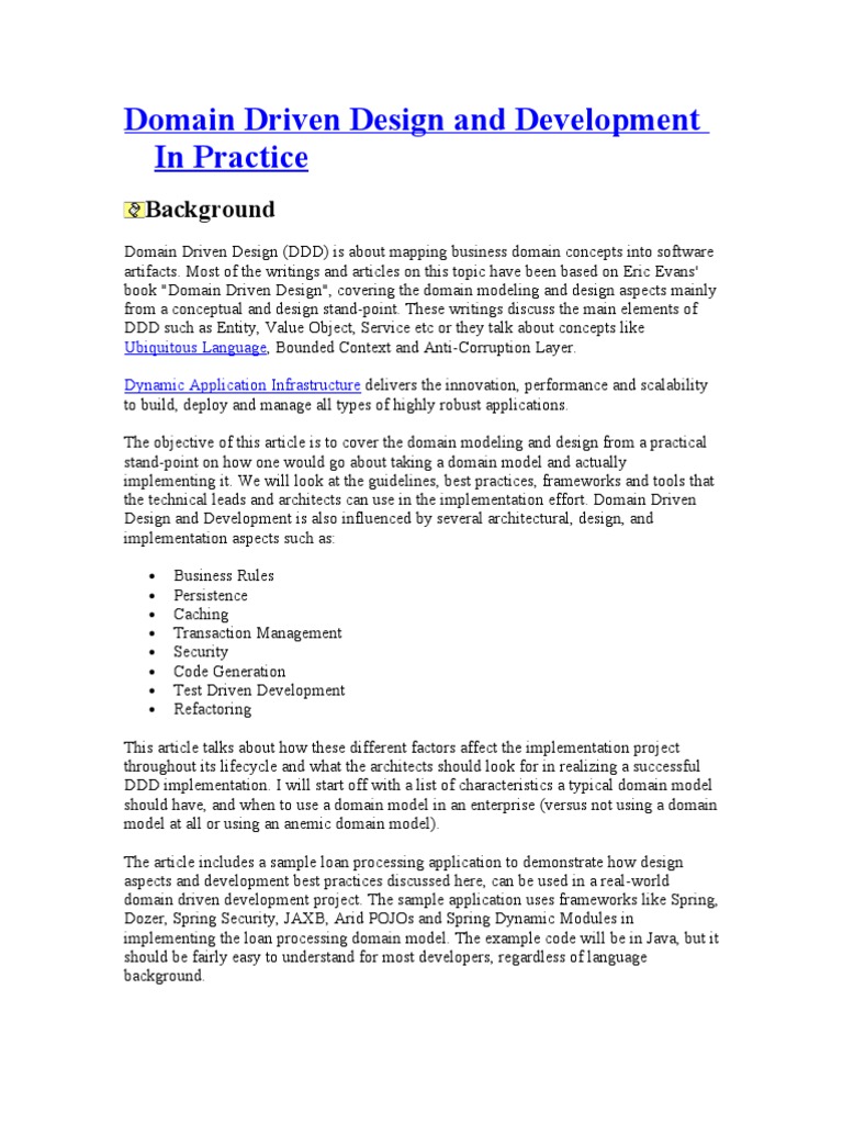 Domain Driven Design and Development in Practice | Download Free PDF | Object Oriented ...