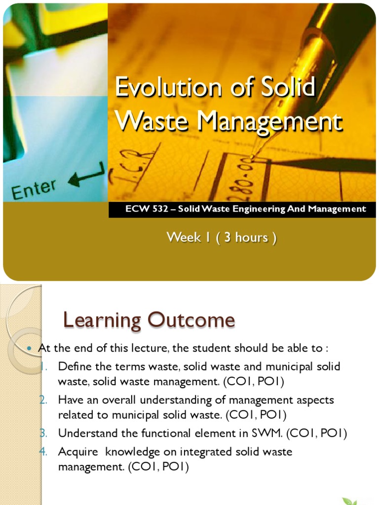 Evolution of Solid Waste Management | PDF | Municipal Solid Waste | Waste