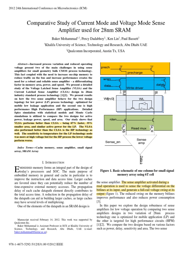 Sense Amplifiers | PDF | Amplifier | Electronic Circuits