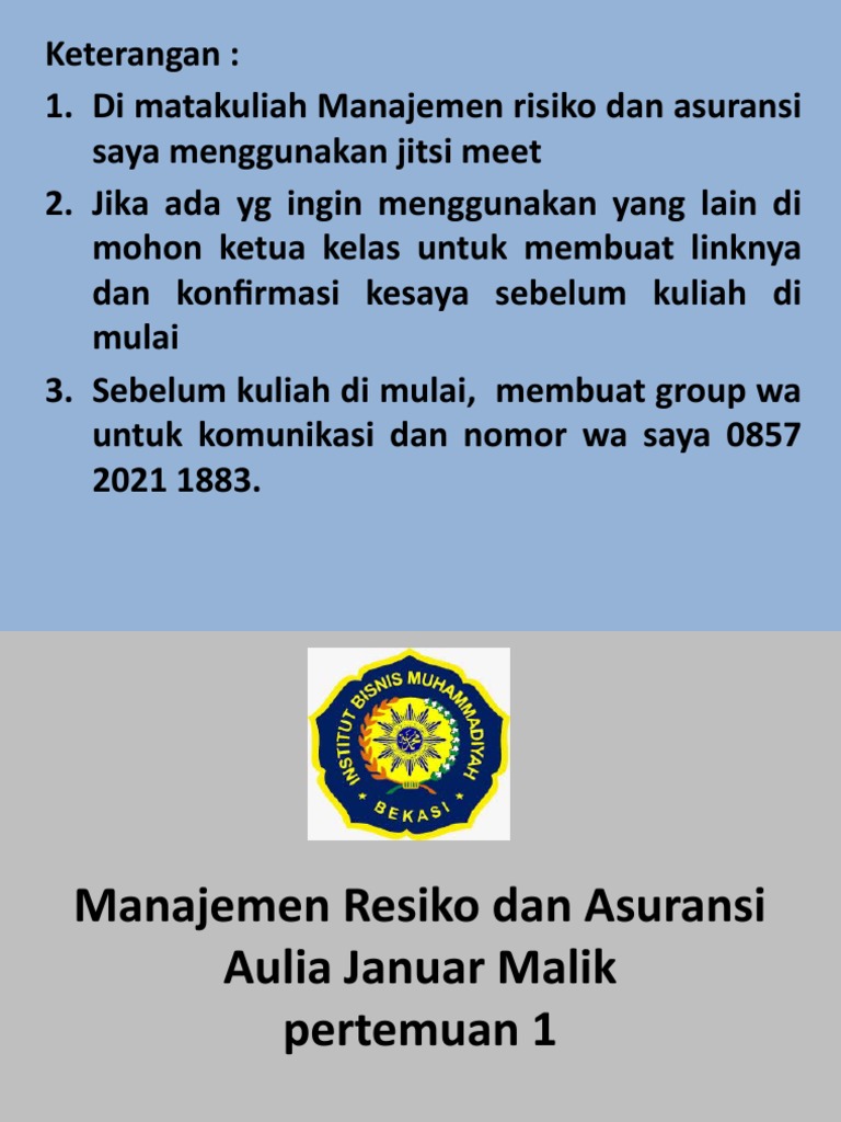 Manajemen Resiko | PDF