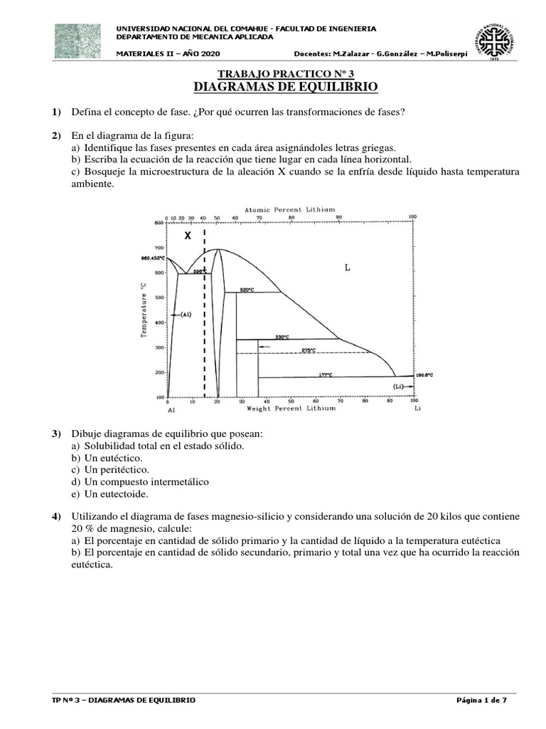 TP Nº3 - Diagramas de Equilibrio | PDF | Diagrama de fases | Fase (materia)